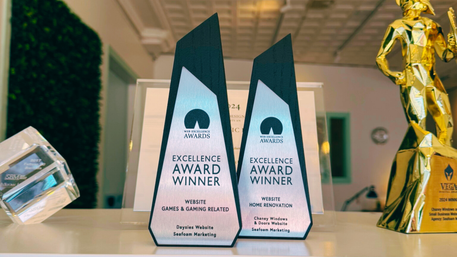 Seafoam Celebrates Two Web Excellence Awards in Website Design